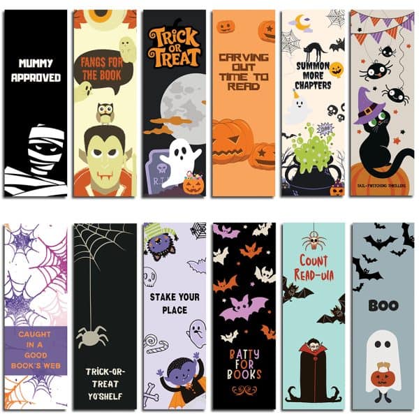 Printable Kids Halloween Bookmarks | Cute Reading Puns with Ghosts ...
